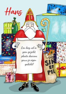Sinterklaas- Sint met gedicht en een berg | Kaartje2go