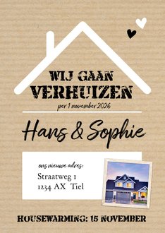 Verhuisbericht- wij gaan verhuizen foto | Kaartje2go