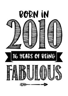 Verjaardagskaart born in 2010- 16 years of | Kaartje2go