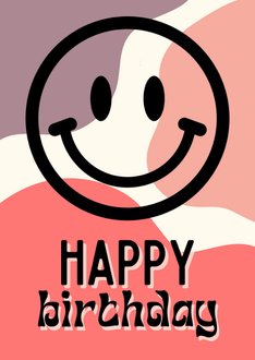 Verjaardagskaart groovy smiley | Kaartje2go