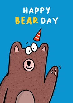 Verjaardagskaart happy bear day card | Kaartje2go