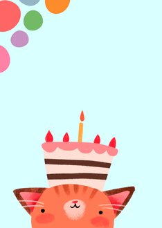 Verjaardagskaart lief katje met taart op zijn | Kaartje2go