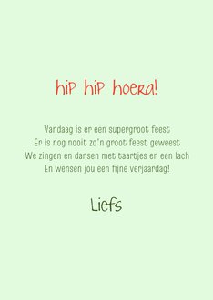 Vrolijke verjaardagskaart met een feestende | Kaartje2go