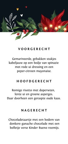 Kerstmenu kerstdiner stijlvol met winterse | Kaartje2go