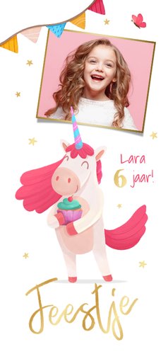 Kinderfeestje meisje eenhoorn unicorn slingers | Kaartje2go
