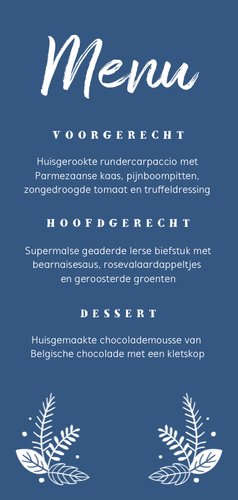 Menukaart etentje stijlvol 21 diner | Kaartje2go