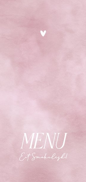 Klassieke bedankkaart roze waterverf met kader | Kaartje2go