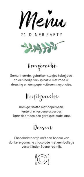 Menukaart maken | Kaartje2go