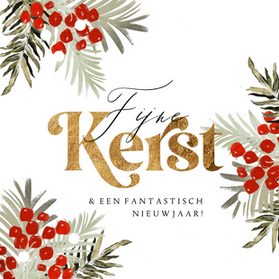 Stijlvolle kerstkaart botanische kersttakken | Kaartje2go