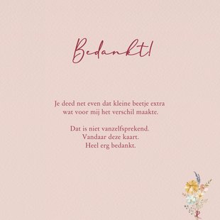 Bedankt voor de goede zorgen bloemen | Kaartje2go
