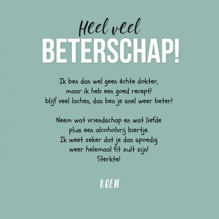 Beterschapskaart man opkikker dokter ziekenhuis | Kaartje2go