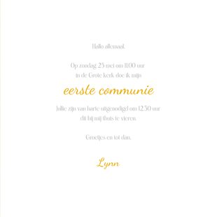Communie uitnodiging tekening lief meisje | Kaartje2go