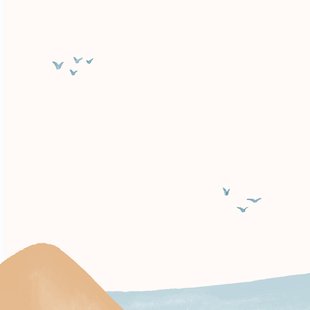 Condoleancekaart met getekend berglandschap | Kaartje2go