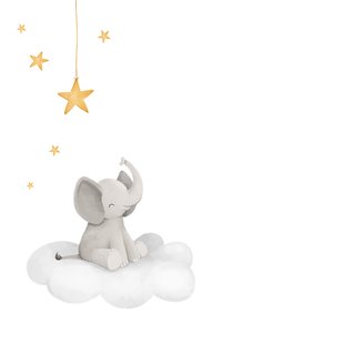 Condoleancekaart overlijden kind baby olifant | Kaartje2go