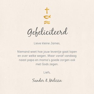 Felicitatie doopsel met Ichtus vis kruis en | Kaartje2go