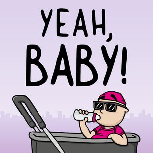 Felicitatie yeah, baby geboorte meisje | Kaartje2go