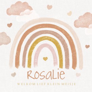 Felicitatiekaart Geboorte- Regenboog& Hartjes | Kaartje2go