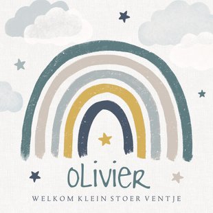 Felicitatiekaart geboorte regenboog& sterren | Kaartje2go