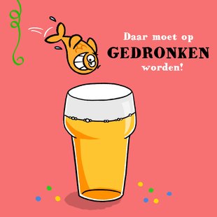 Felicitatiekaart nieuwe woning vis springt uit | Kaartje2go