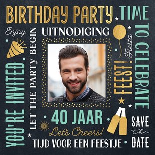 Foto uitnodiging verjaardag feest man | Kaartje2go