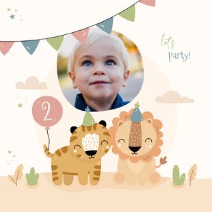 Kinderfeestje jungle met foto en feestende | Kaartje2go