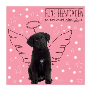 KNGF kerstkaart puppy als engeltje | Kaartje2go