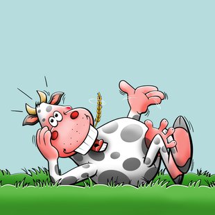 Leuke wenskaart met grappige koe hartelijke | Kaartje2go