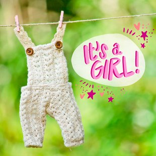 Newborn baby kaart met een witte overall | Kaartje2go