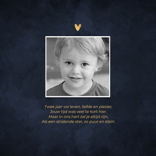 Rouwkaart stijlvol minimalistisch groen hartje | Kaartje2go