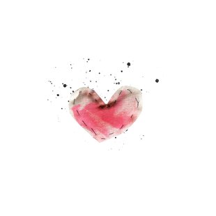 Sterktekaart mixed media hart roze | Kaartje2go