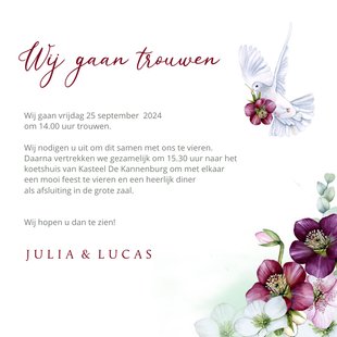 Trouwen helleborus eucalyptus duiven | Kaartje2go
