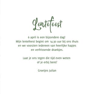 Uitnodiging lentefeest jungle en bloemen met | Kaartje2go
