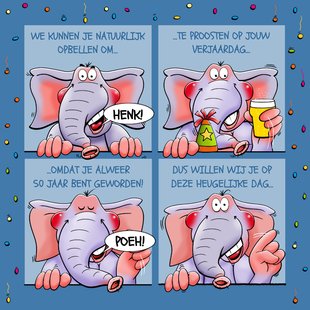 Verjaardagskaart met olifant, die je gezonde | Kaartje2go