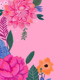 Verjaardagskaart vrolijke fleurige bloemen roze | Kaartje2go