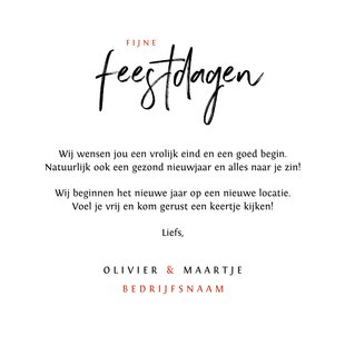 Zakelijke kerst verhuiskaart met foto's en | Kaartje2go