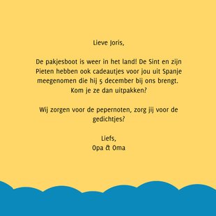 Zie ginds komt de pakjesboot van Sinterklaas | Kaartje2go