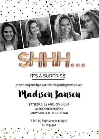 Verrassingsfeest uitnodiging | Kaartje2go