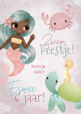 Uitnodiging zwemfeestje maken | Kaartje2go