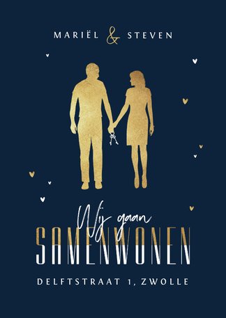 Samenwonen kaart | Verhuiskaarten: vier jullie nieuwe stek