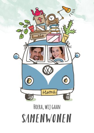 Samenwonen kaart | Verhuiskaarten: vier jullie nieuwe stek