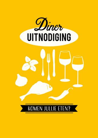 Uitnodiging uit eten, etentje of diner maken | Kaartje2go