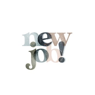 Felicitatiekaart new Job typografisch | Kaartje2go