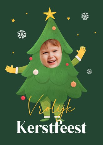 Kerstkaart vrolijk kerstfeest kerstboom foto | Kaartje2go