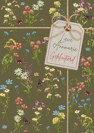 Mooie verjaardagskaart met wilde bloemen | Kaartje2go