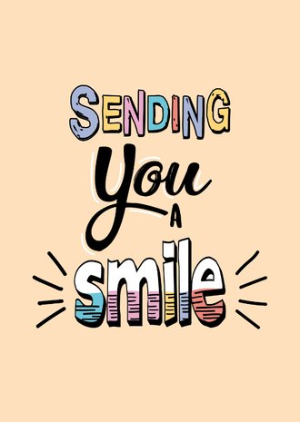 Sending you a smile- text color- zomaarkaart | Kaartje2go