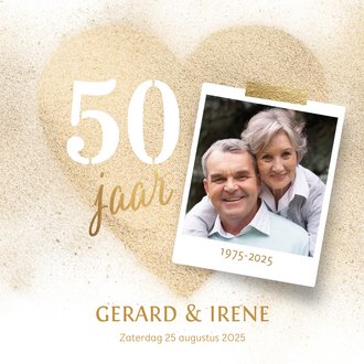 Stijlvolle uitnodiging jubileum 50 jaar hart | Kaartje2go