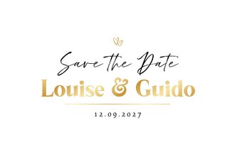 Trouwkaart save the date goud hartjes foto | Kaartje2go