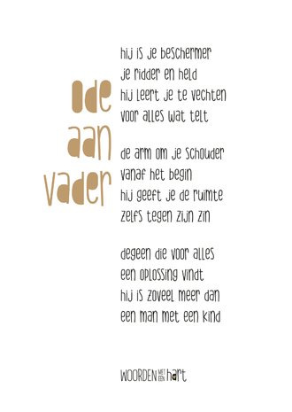 Vaderdag gedicht ode aan vader | Kaartje2go
