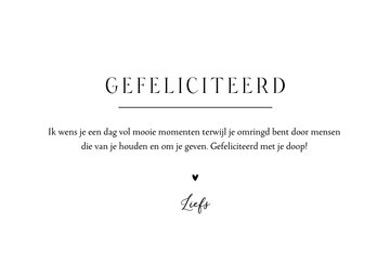 Felicitatiekaart doop baby hartjes line art | Kaartje2go