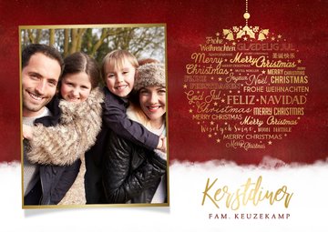 Kerstdiner uitnodiging met ruimte voor eigen | Kaartje2go